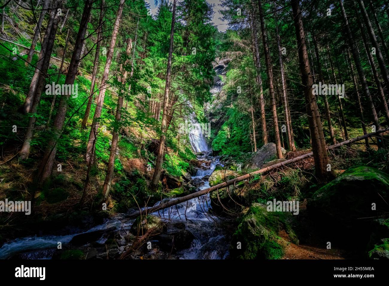 Hiking to the Pojer Waterfalls Ahrntal South Tyrol Italy Stock Photo ...