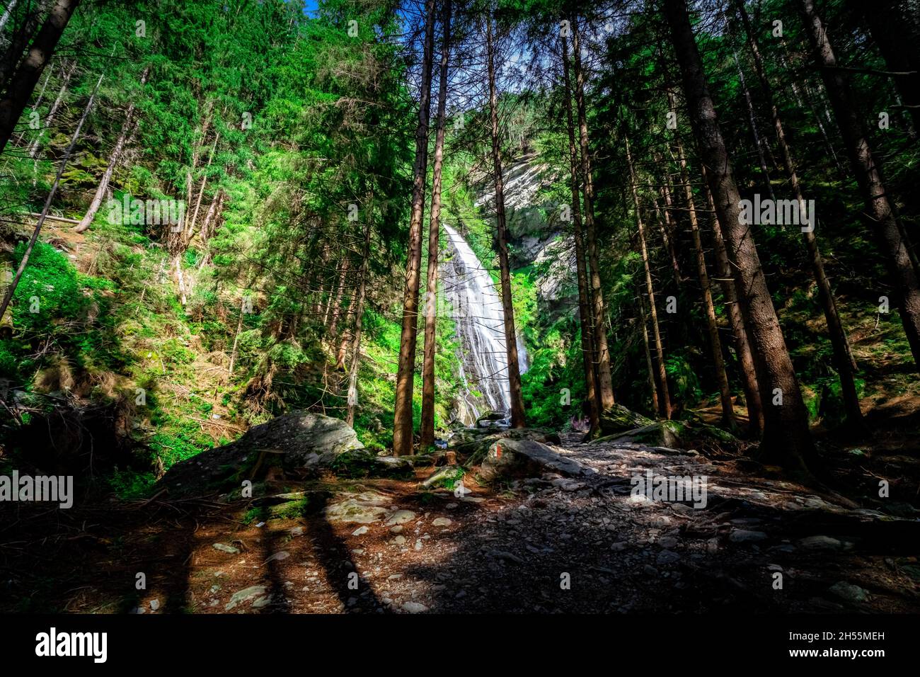 Hiking to the Pojer Waterfalls Ahrntal South Tyrol Italy Stock Photo ...