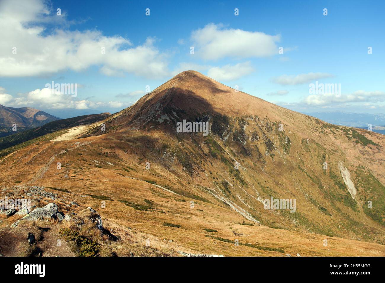 Mount Hoverla or Goverla, the highest Ukraine Carpathian mountains ...
