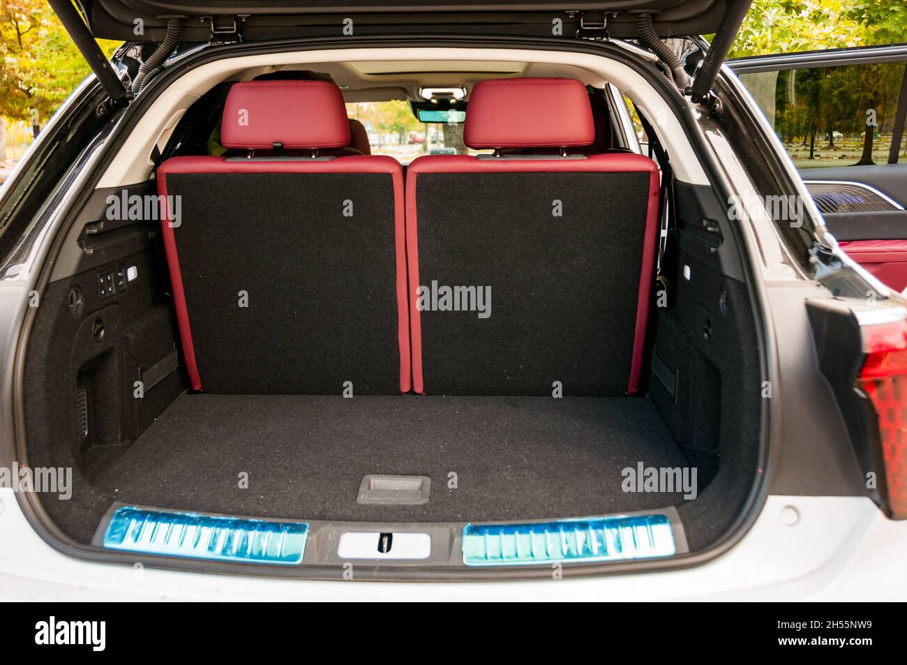 Boot (trunk) of an electric Hongqi E-HS9 in Shanghai, China Stock Photo - Alamy