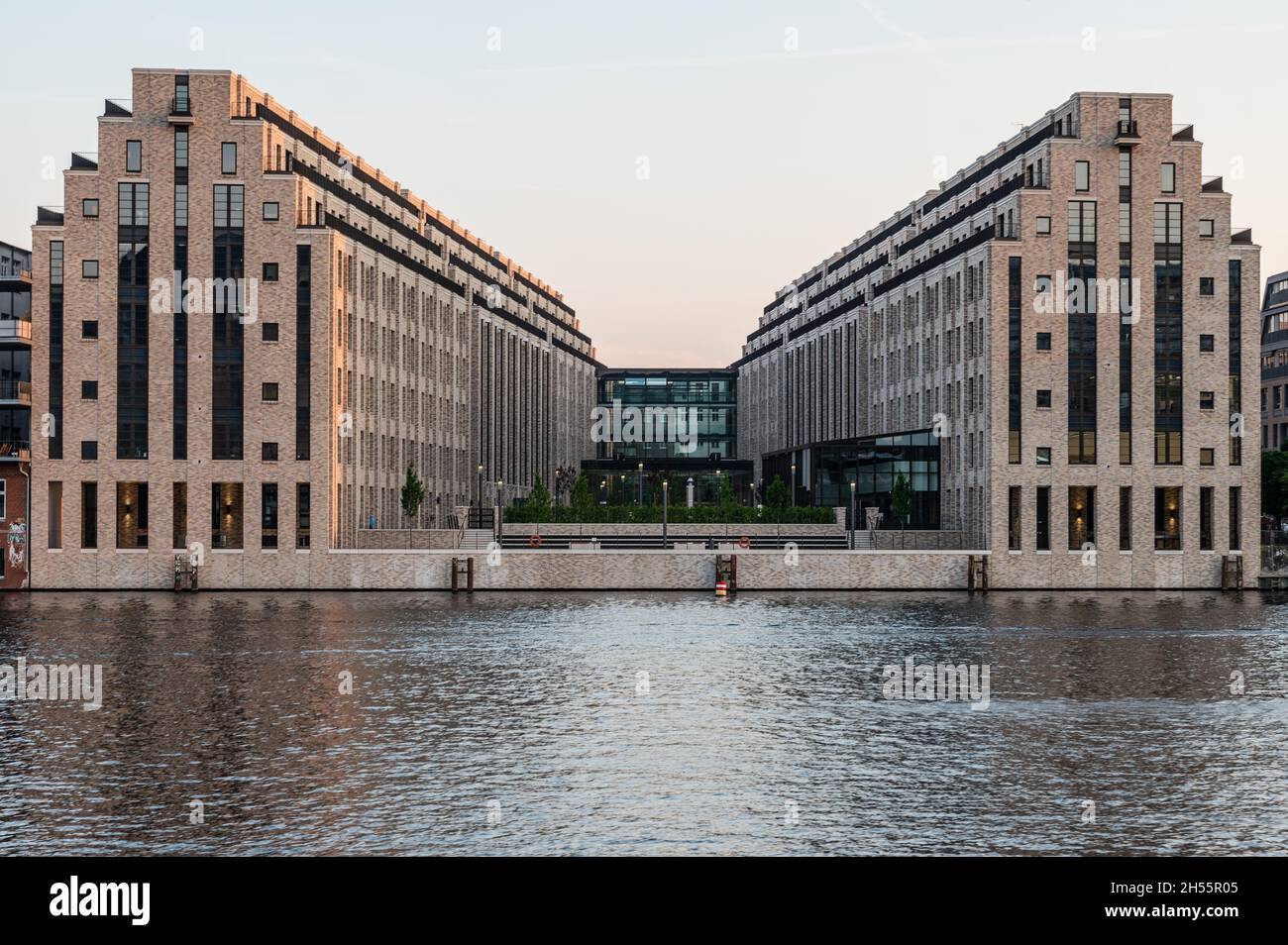 View of the Cuvry campus in Kreuzberg from the opposite bank Stock ...