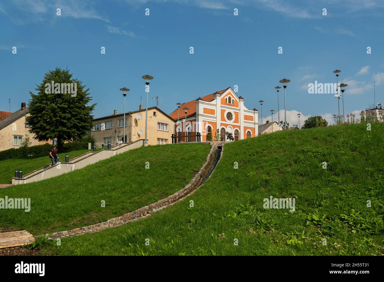 View to Synagogue on the coast of river Abava Stock Photo - Alamy