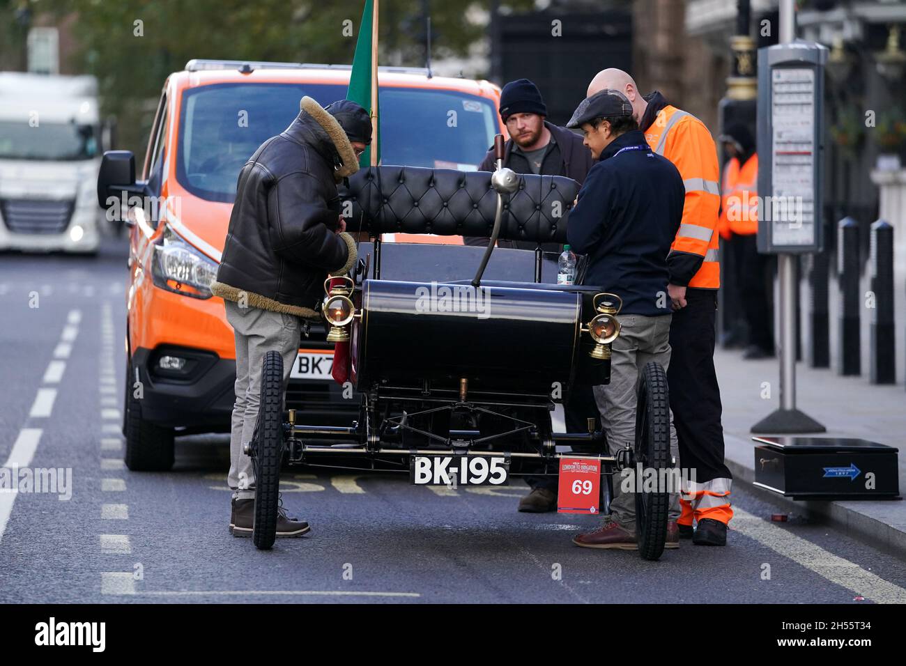 Participants receive help from an RAC breakdown vehicle on Whitehall in ...