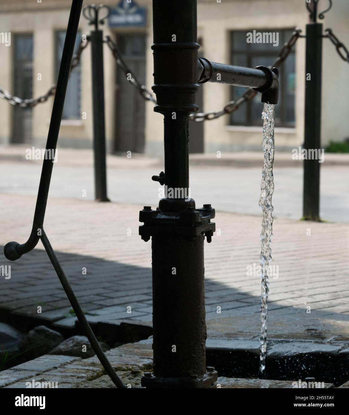 Source on street of small town Sabile in Latvia Stock Photo - Alamy