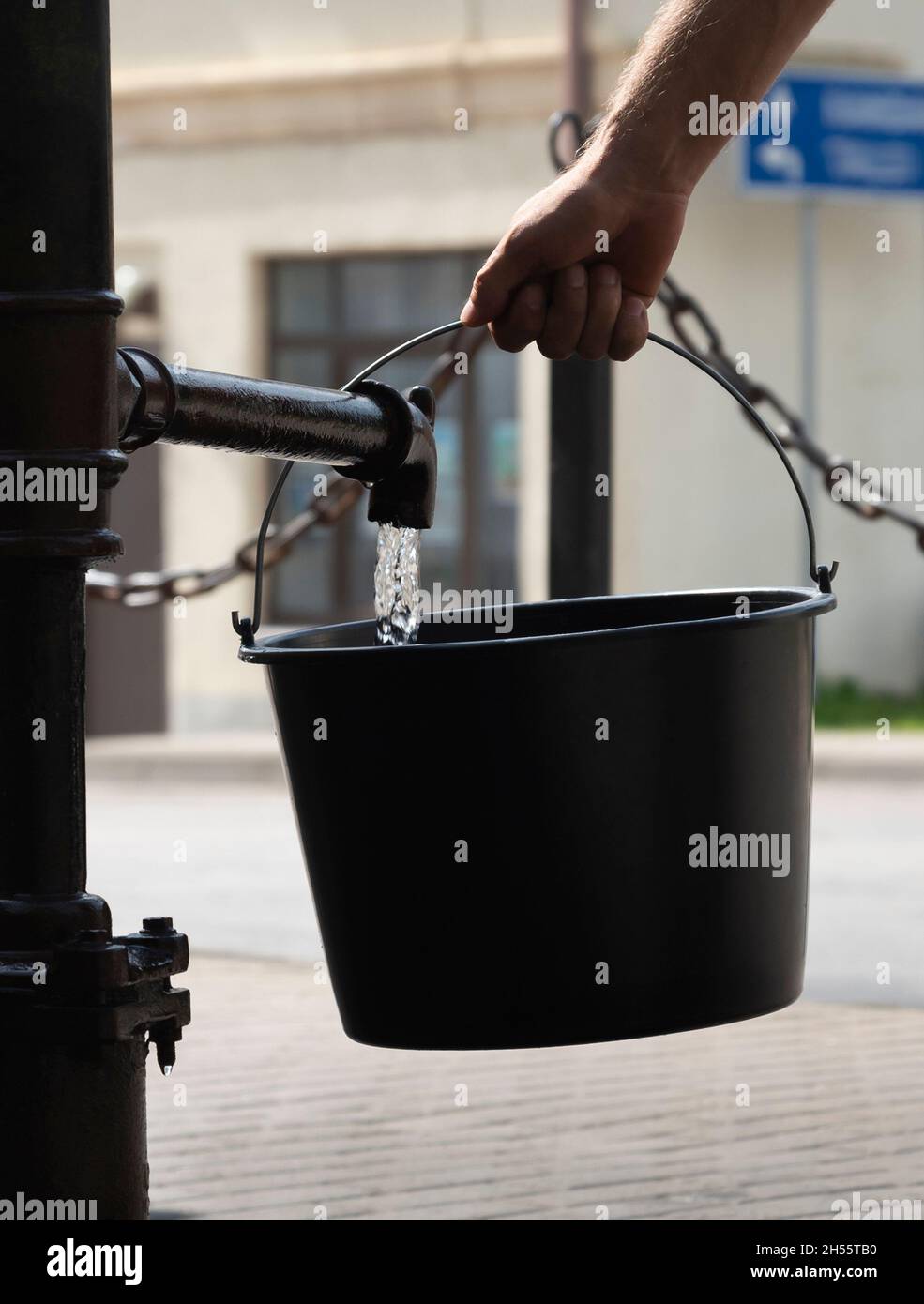 Source on street of small town Sabile in Latvia Stock Photo - Alamy