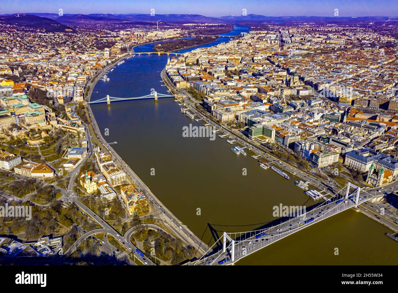 Budapest Aerial View | Luftbilder von Budapest in Ungarn Stock Photo ...