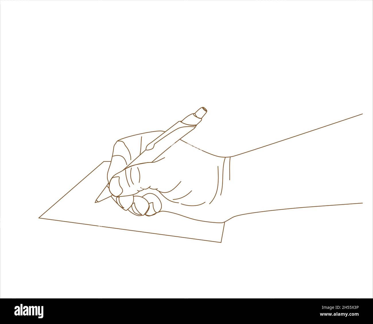 Writing man with pen, line art Stock Vector Image & Art - Alamy
