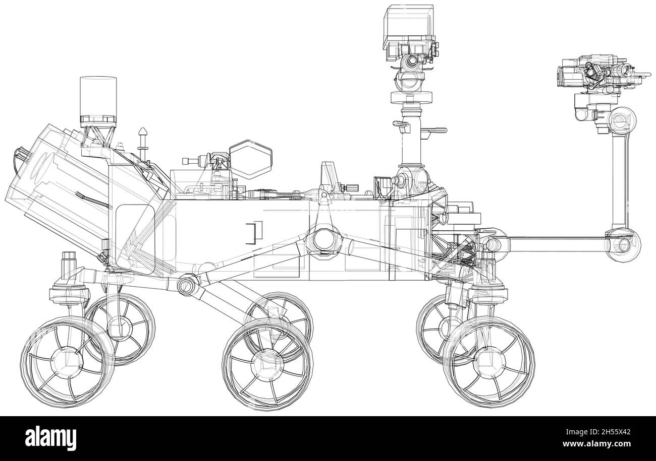 Mars Rover. Vector rendering of 3d Stock Vector Image & Art - Alamy