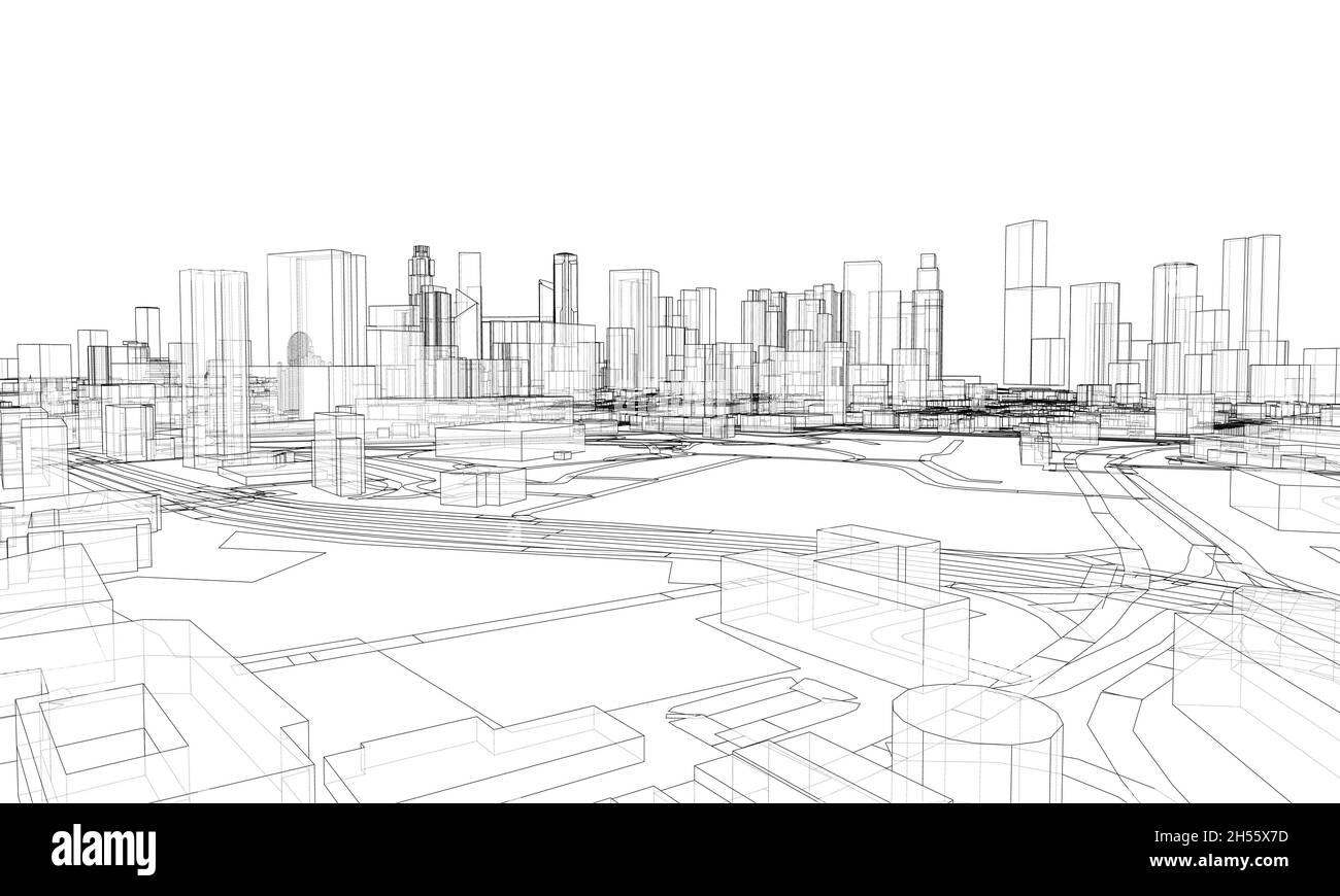 City view. Buildings and streets. Vector Stock Vector Image & Art - Alamy