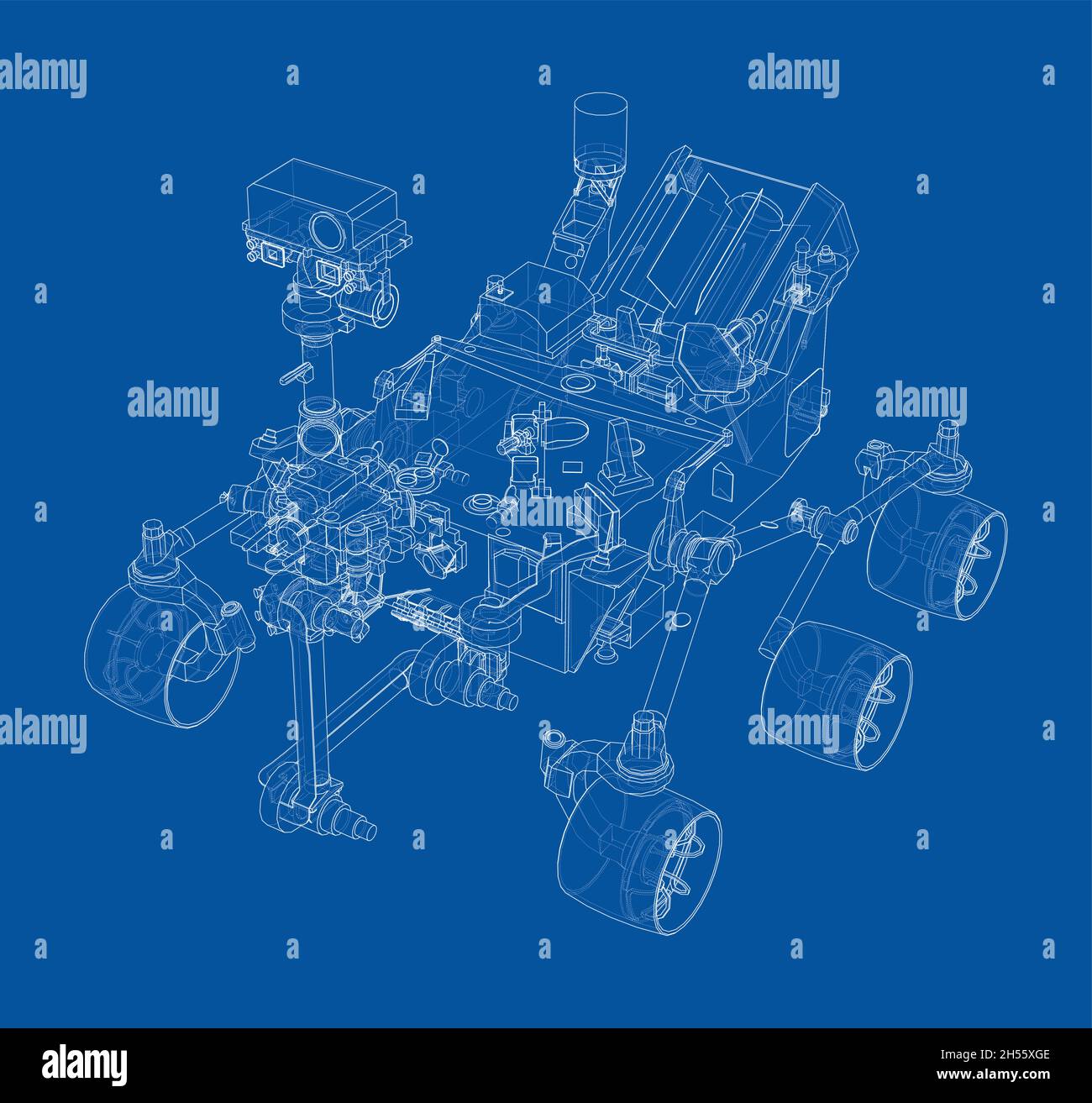 Mars Rover. Vector rendering of 3d Stock Vector Image & Art - Alamy