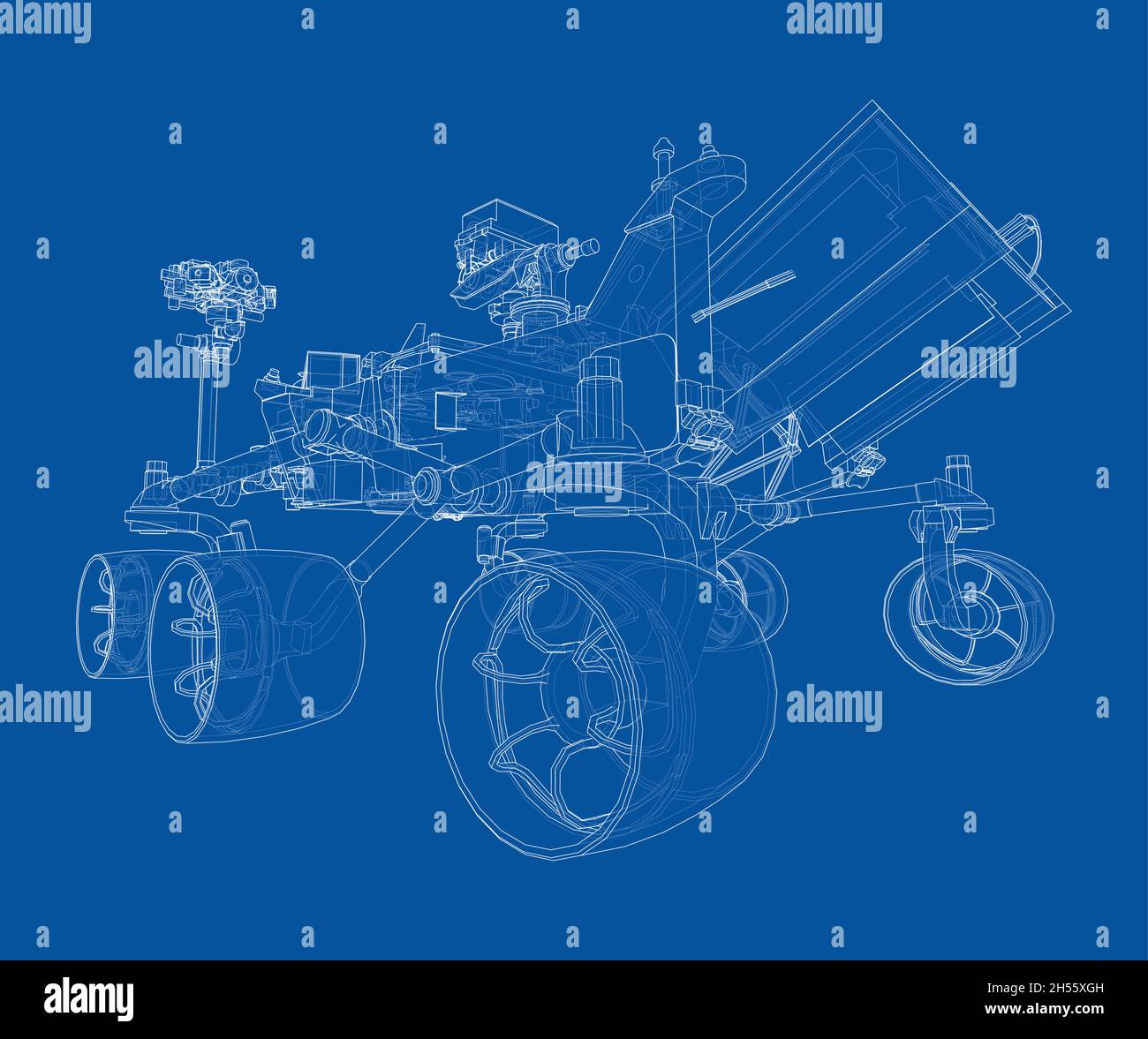 Mars Rover. Vector rendering of 3d Stock Vector Image & Art - Alamy
