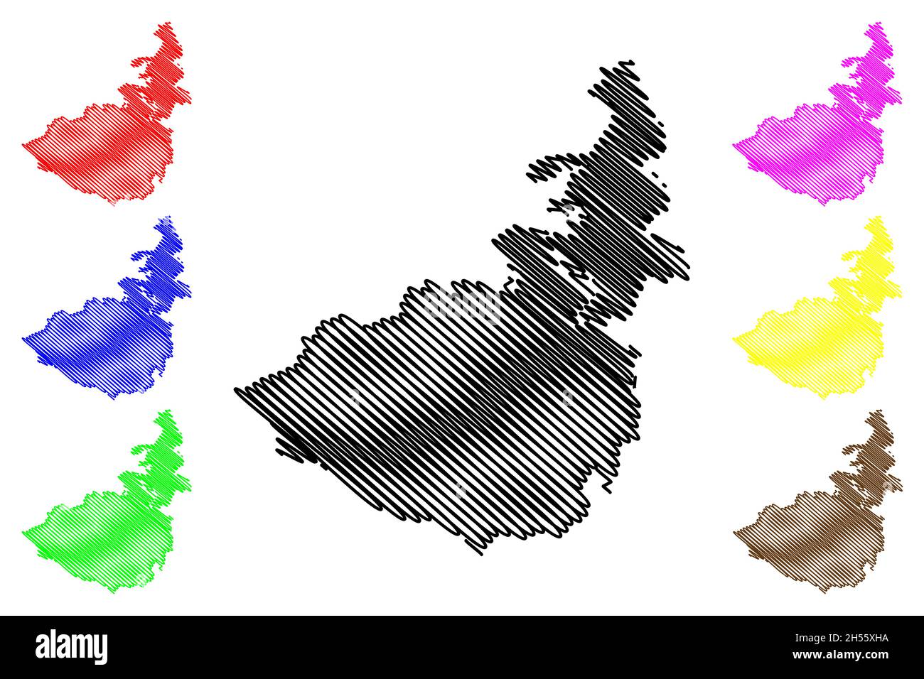 Angul district (Odisha State, Republic of India) map vector ...