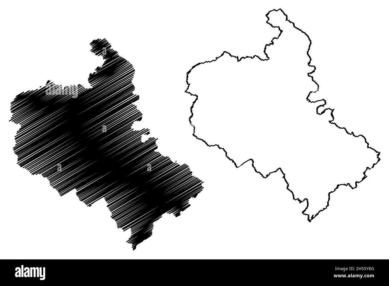 Solan district (Himachal Pradesh State, Republic of India) map vector ...