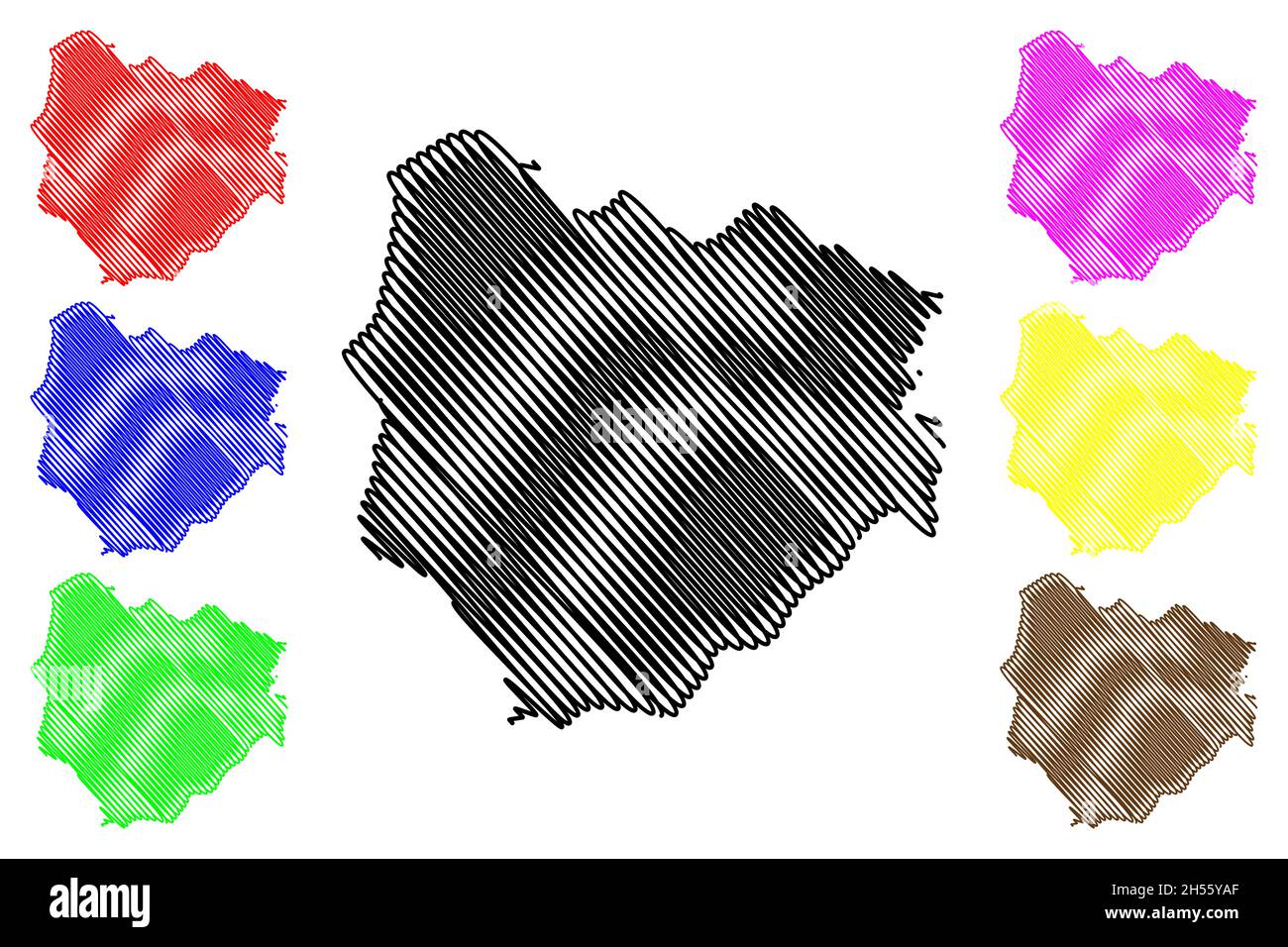 Anjaw district (Arunachal Pradesh State, Republic of India) map vector ...