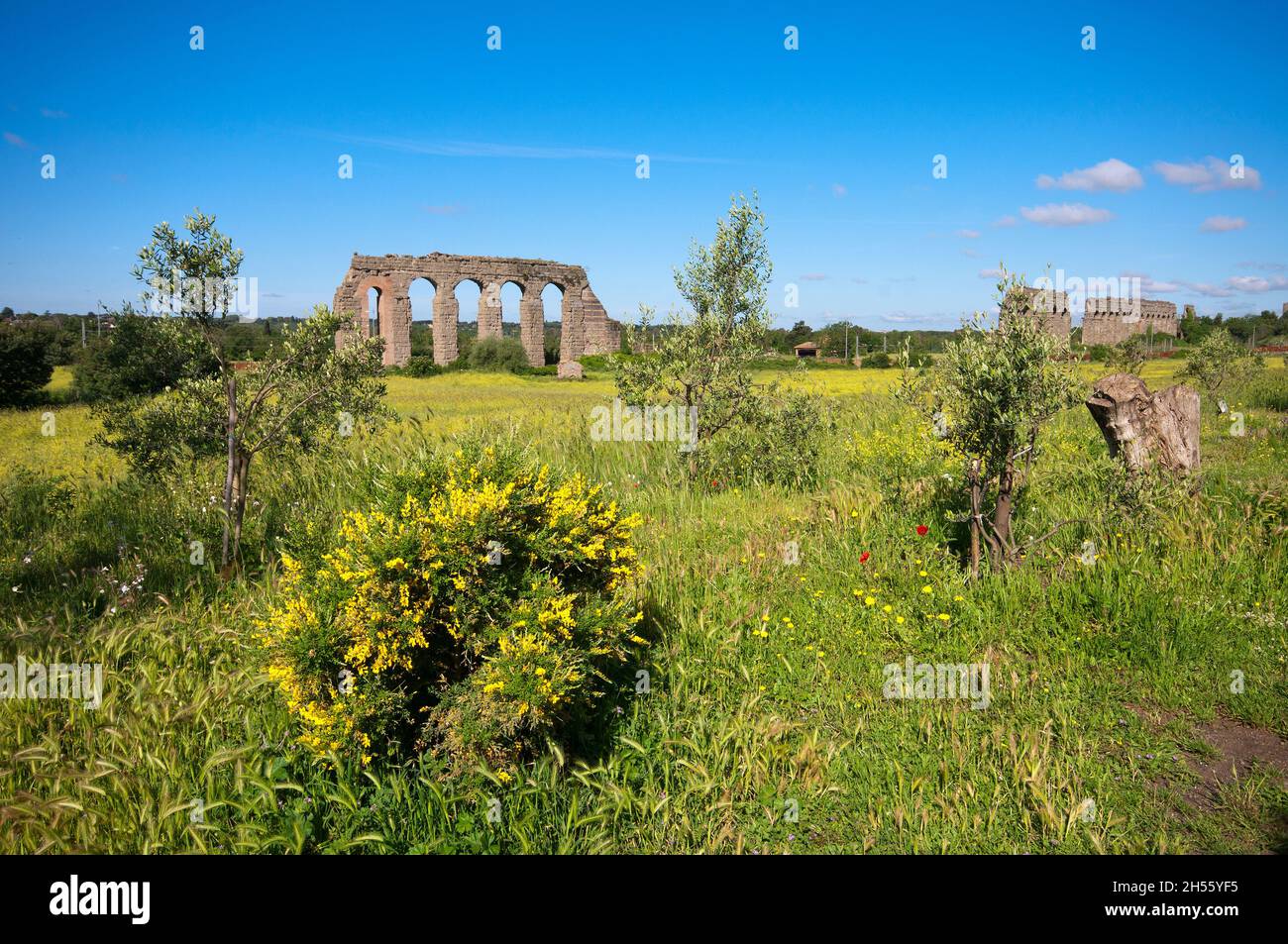Ruins of Aqueduct Claudio-Anio Novus, Park of Aqueducts (Parco degli ...