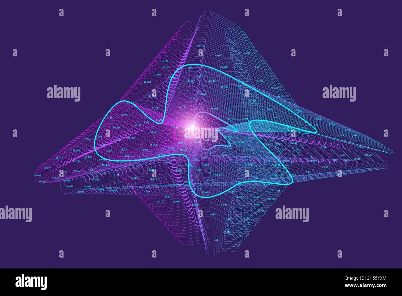 Quantum computer technology concept. Deep learning artificial intelligence. Big data algorithms ...