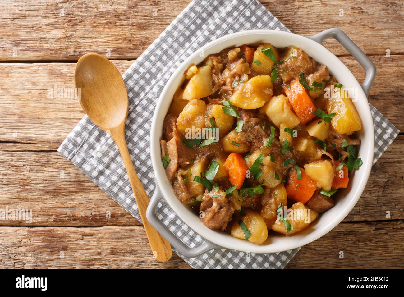 Scottish Stovies traditional Comfort Food with potatoes, meat and other ...
