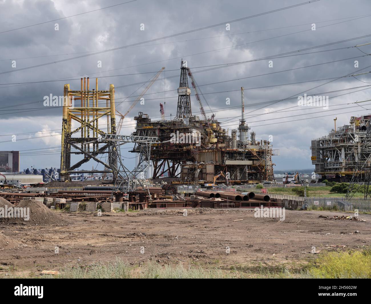 Brent Alpha oil rig platform end of life dismantling industrial ...