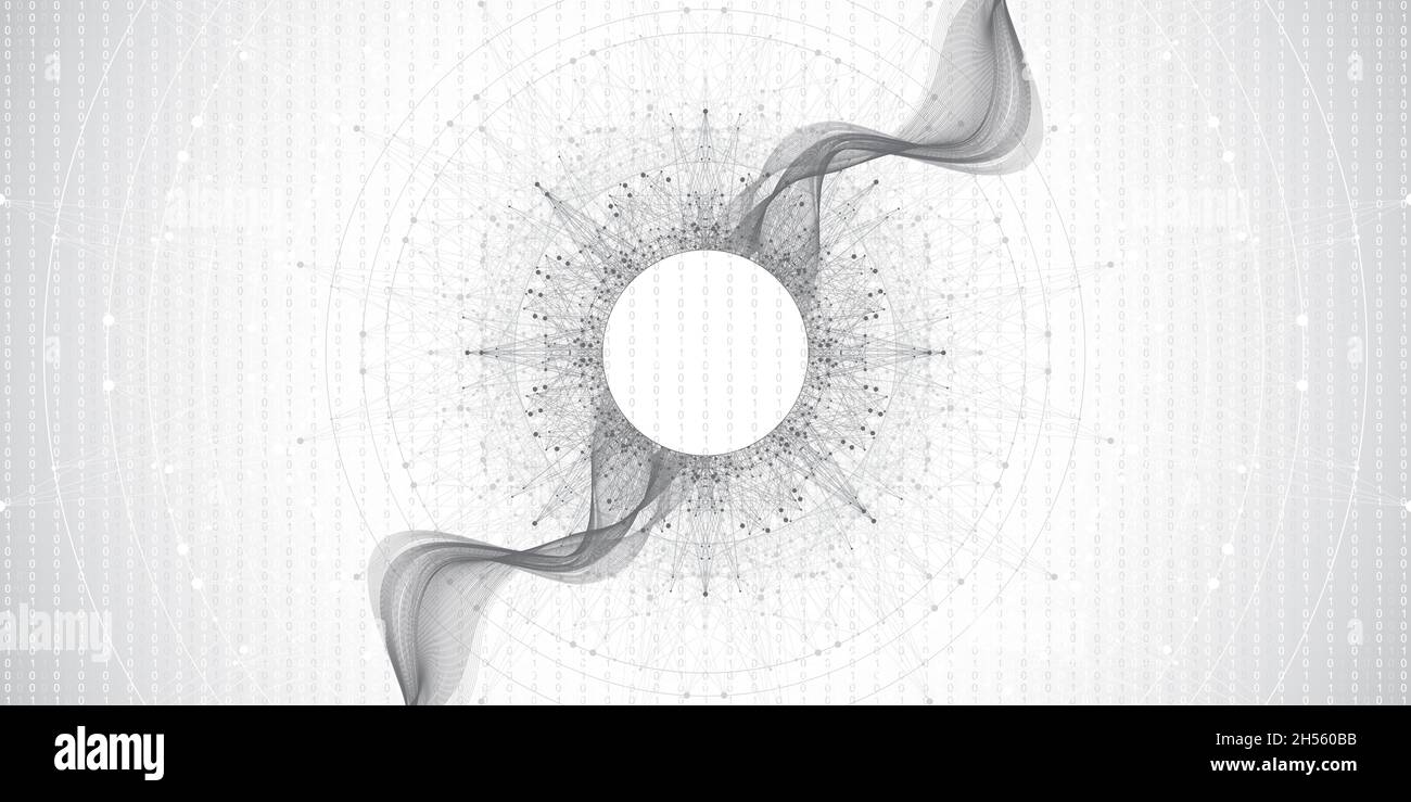 Quantum computer technology banner design template concept. Deep ...