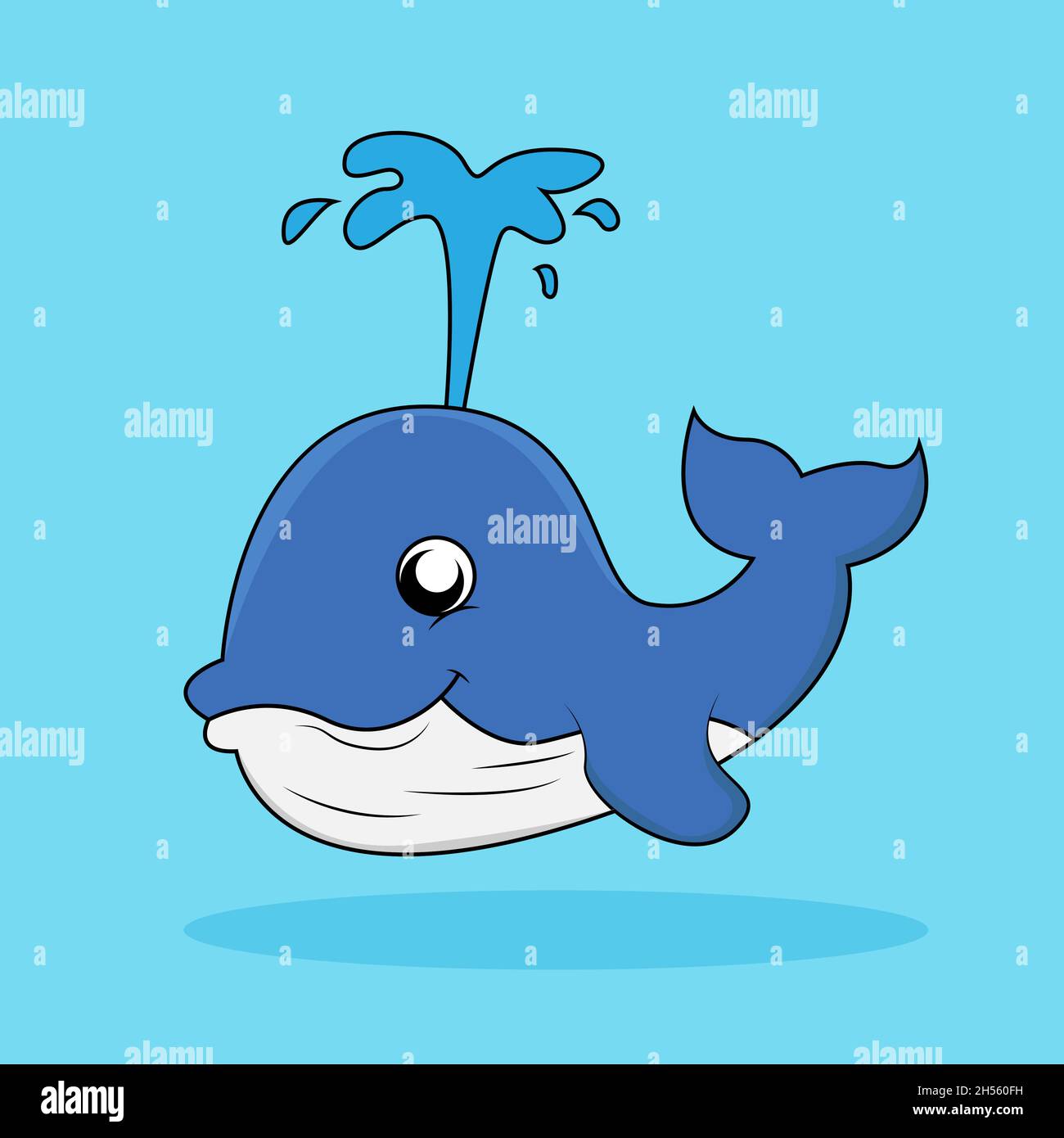 Cute Blue Whale Cartoon
