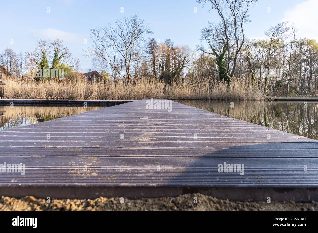 Jetty at a swimming area in the Srpreewald Stock Photo - Alamy