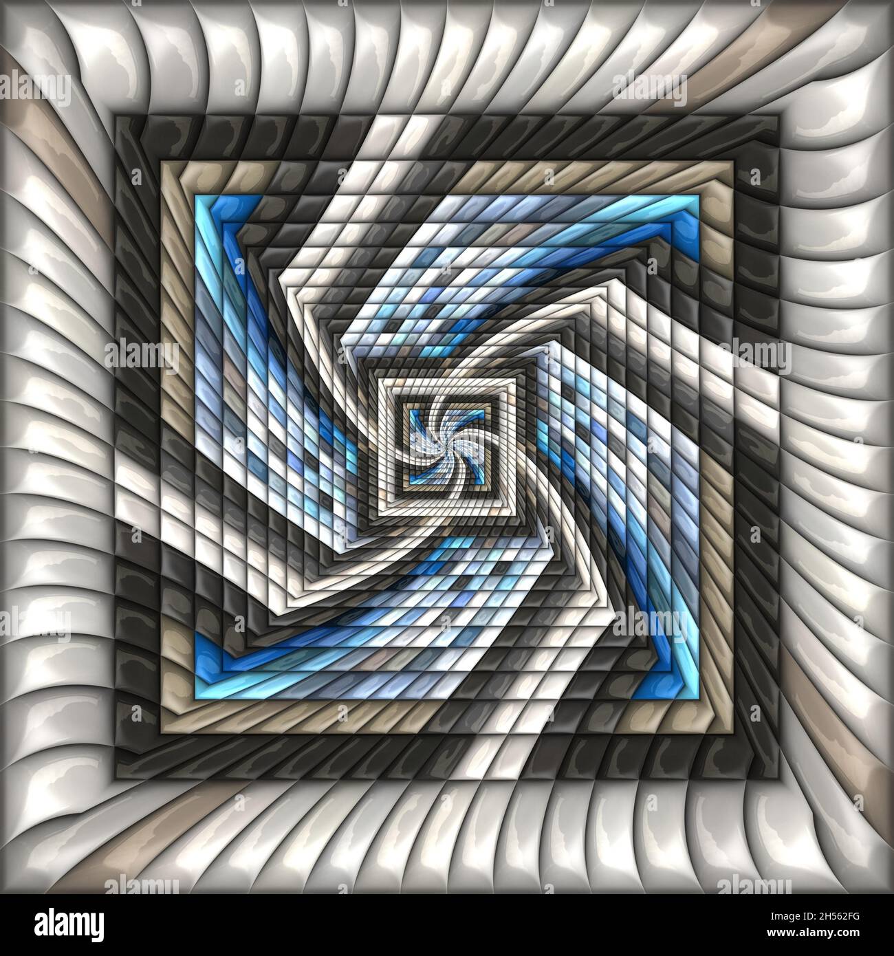 3D render of puff pixels colorful fractal ornament mosaic background ...