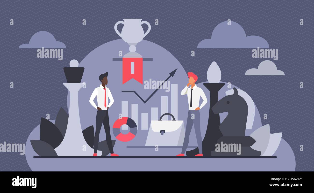 Competition between two business people to win business cup award ...