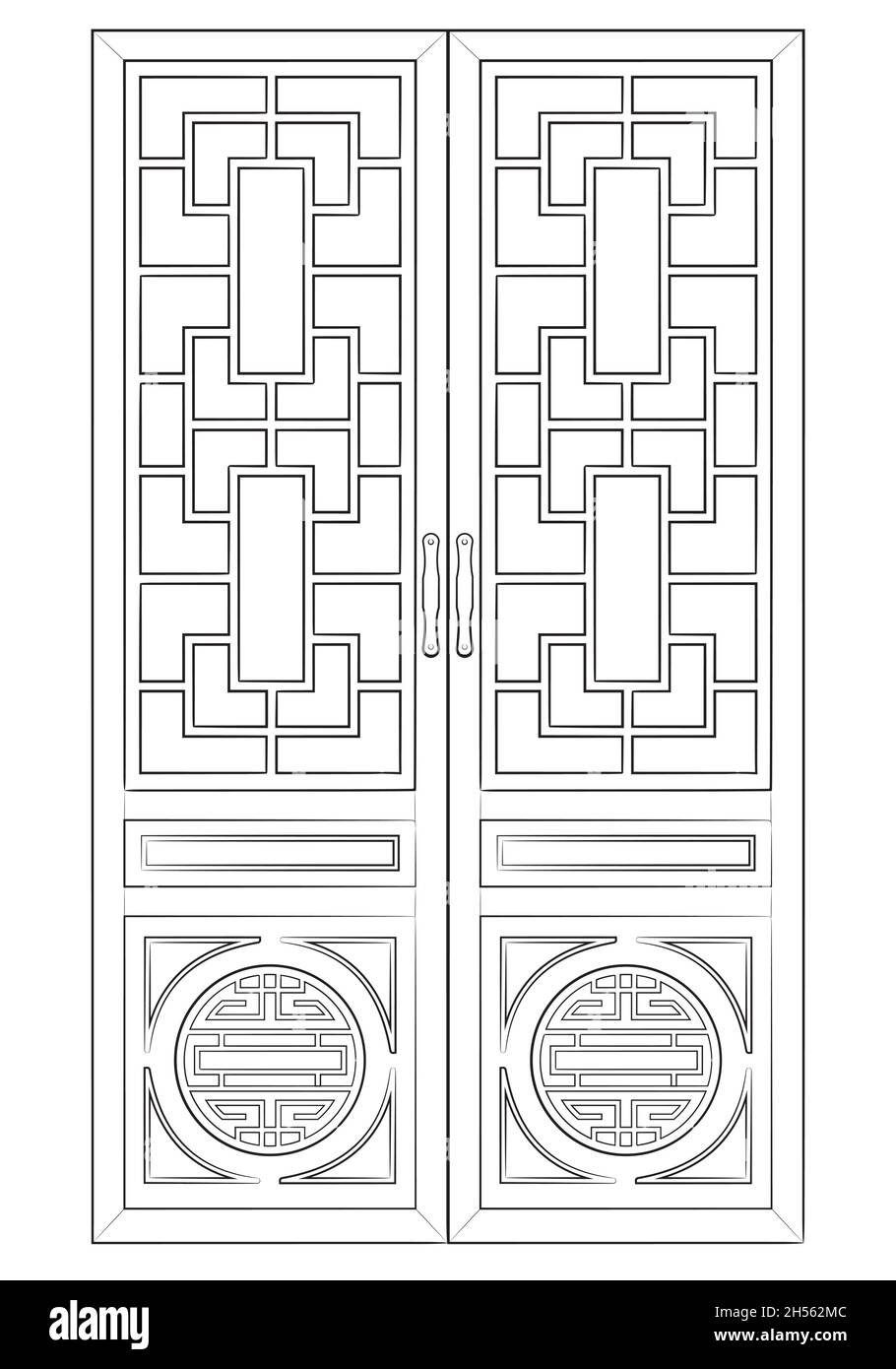 Chinese restaurant door Stock Vector Images - Alamy