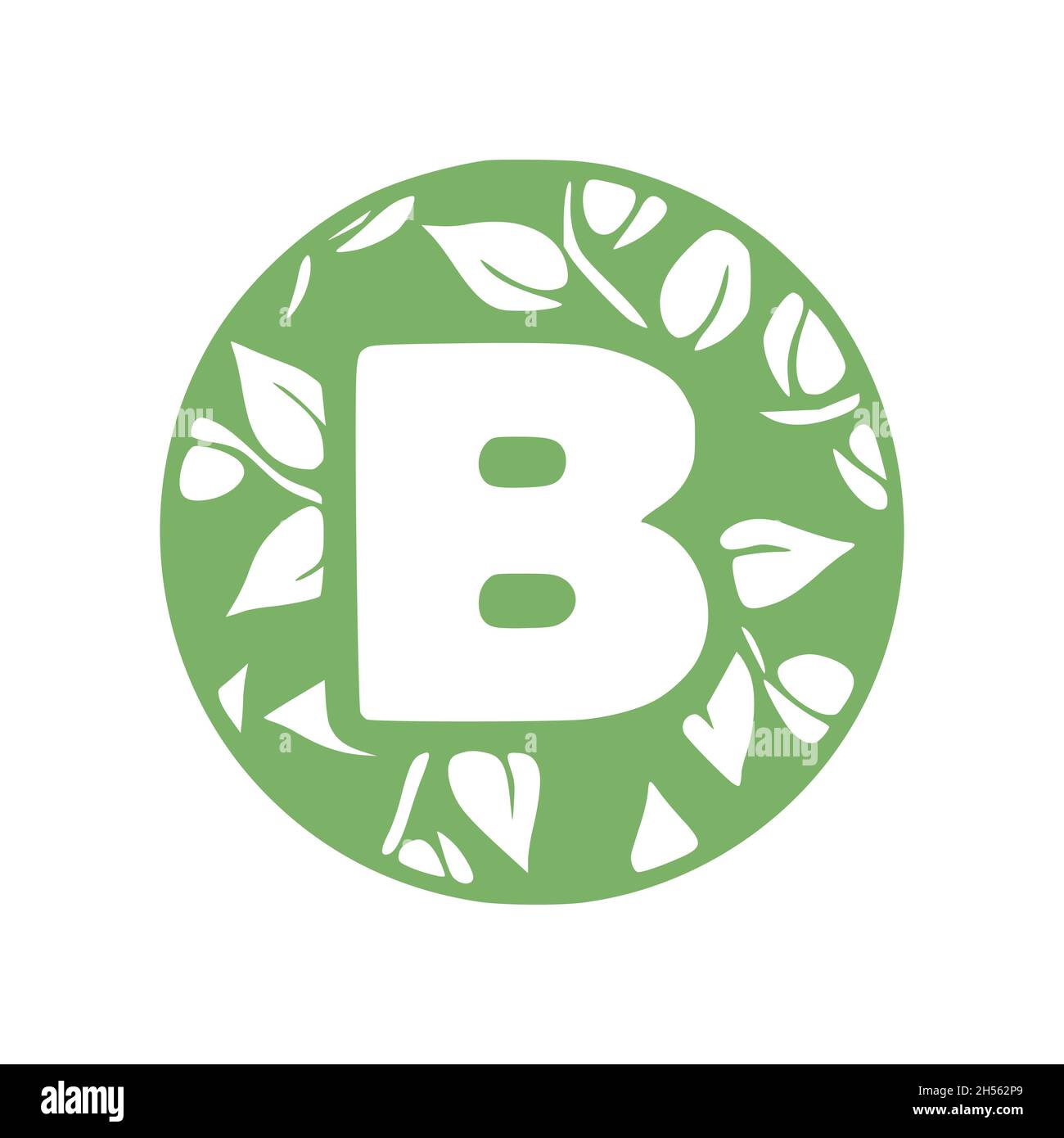 Letter b natural hand drawn monogram initials Stock Vector Image & Art ...