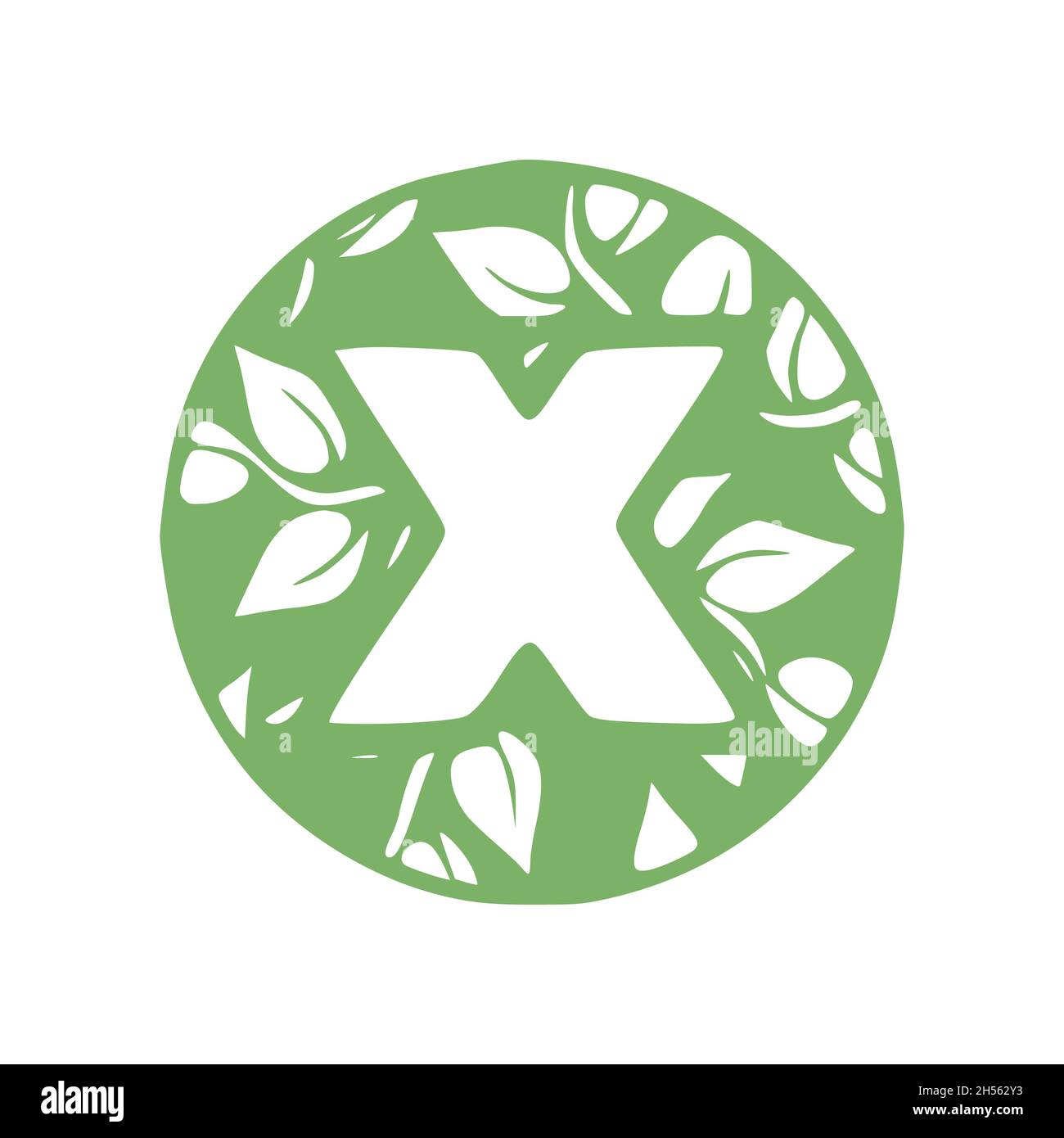 Letter x natural hand drawn monogram initials Stock Vector Image & Art ...