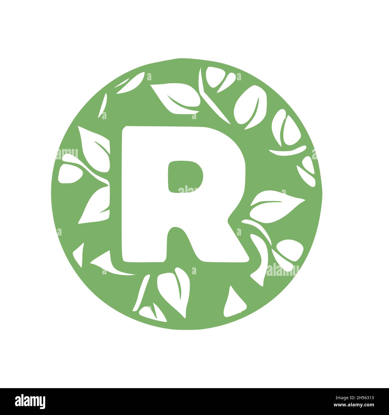Letter r natural hand drawn monogram initials Stock Vector Image & Art ...