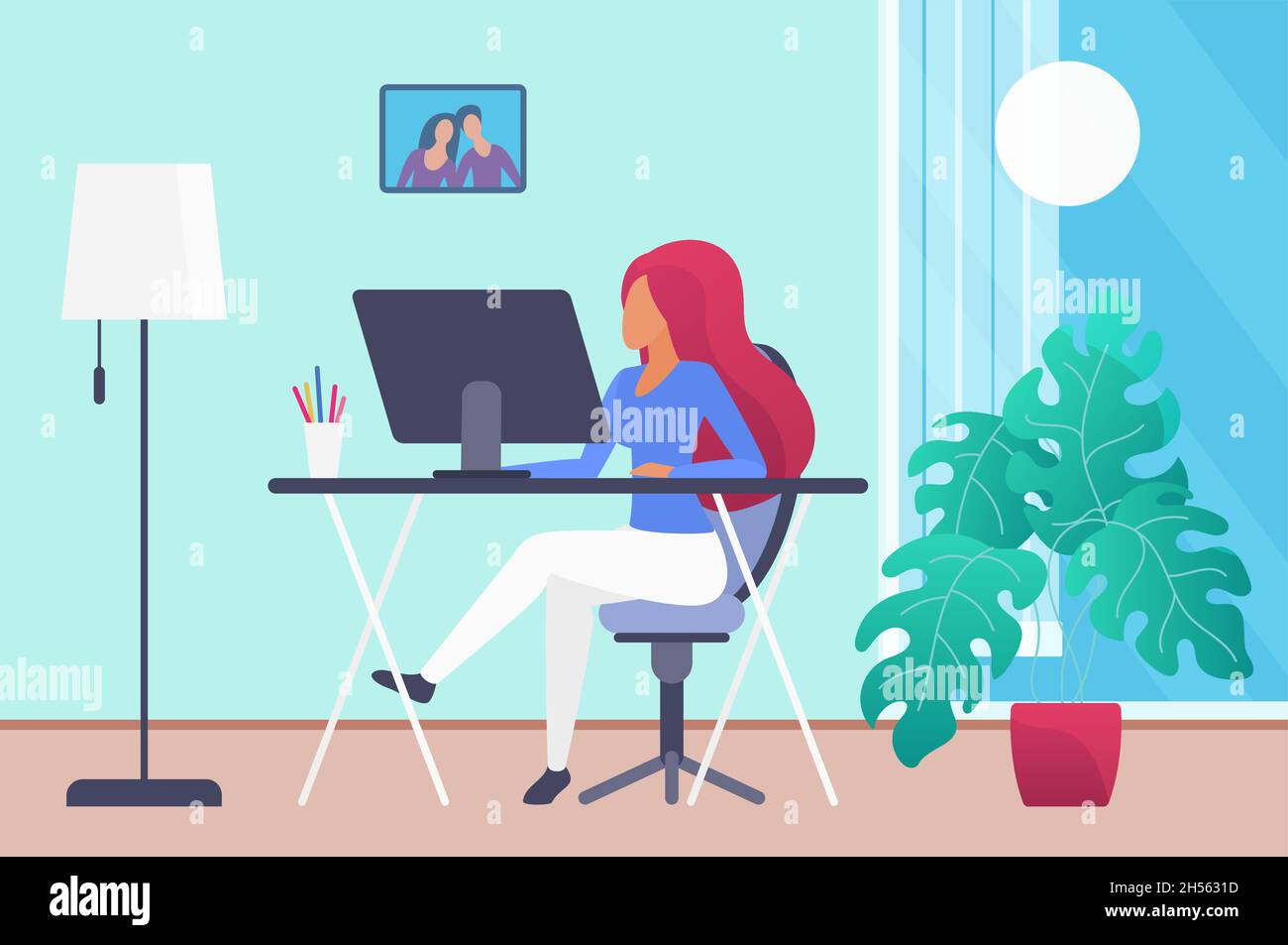 Teleworking image Stock Vector Images - Alamy