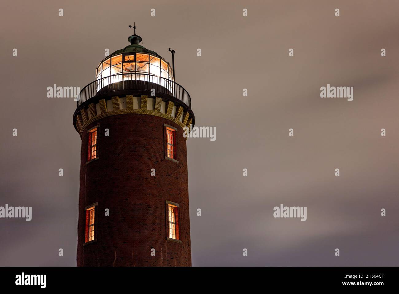 Hamburg lighthouse in Cuxhaven, Germany at night Stock Photo - Alamy
