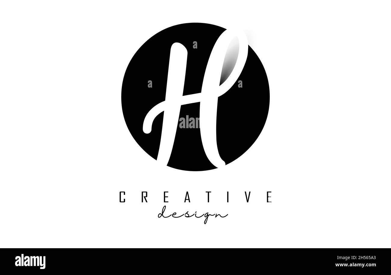 Letters OH logo with a minimalist design. Letters O and H with ...