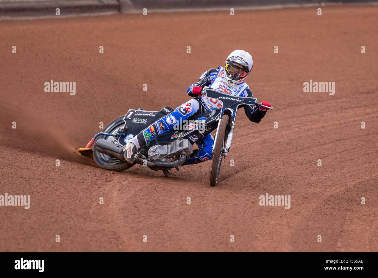 Daniel Bewley speedway rider riding the British Final at the National ...