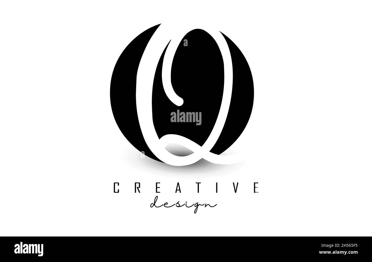 Letters OQ logo with a minimalist design. Letters O and Q with ...
