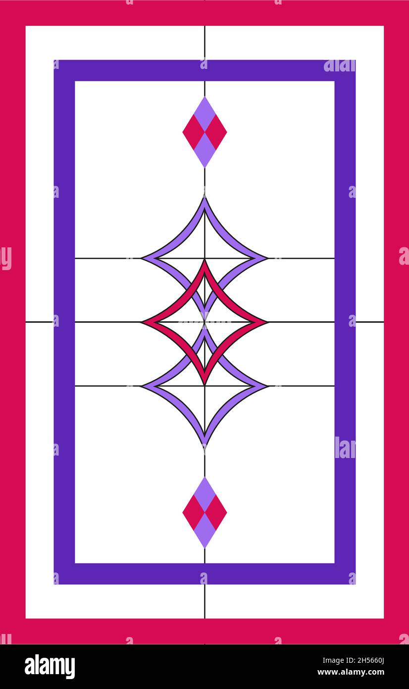 Abstract geometric floral pattern in a rectangular and square frame ...