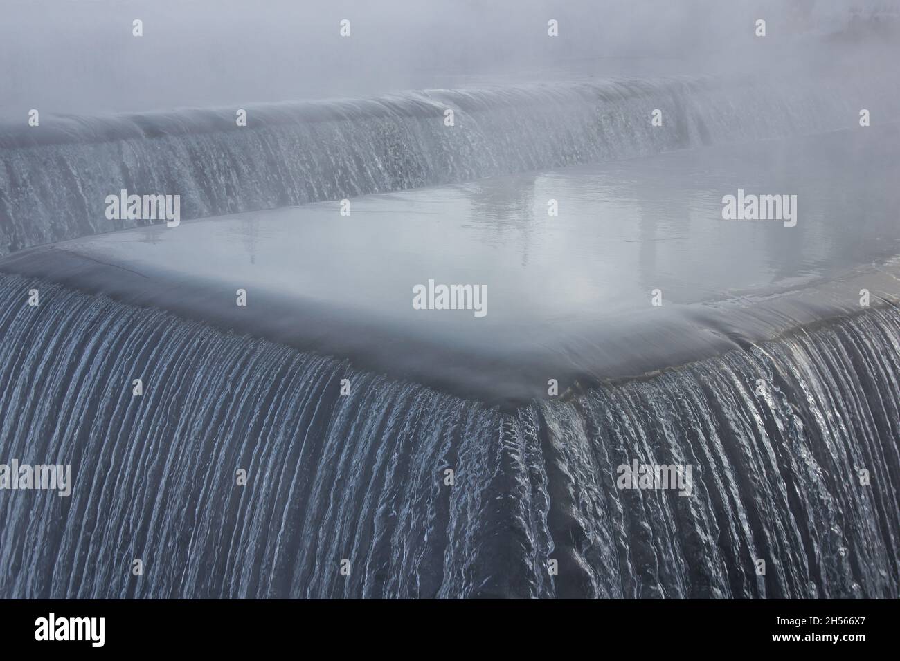 Overflow of water on the technological channel of the hydroelectric ...