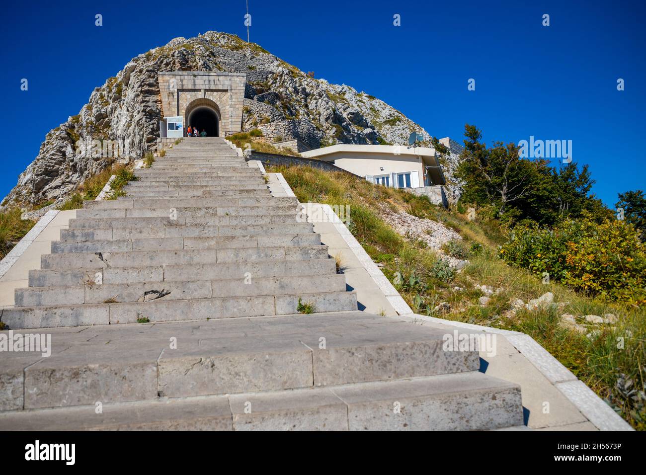 Petar II Petrovic Njegos mausoleum on the top of mount Lovchen in ...