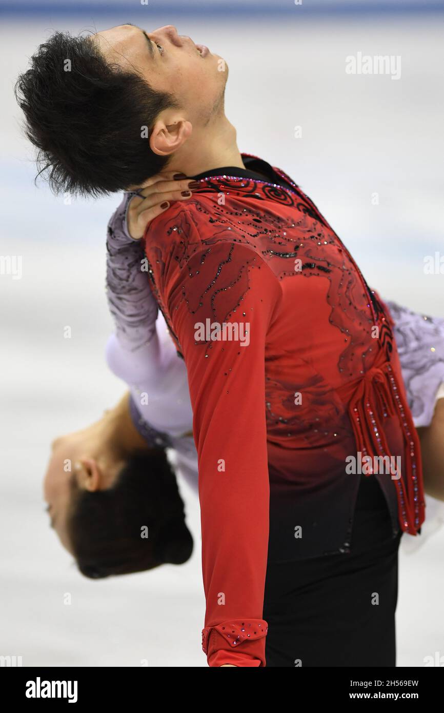 Cheng PENG & Yang JIN, China, during Pairs Free Skating, at the ISU ...