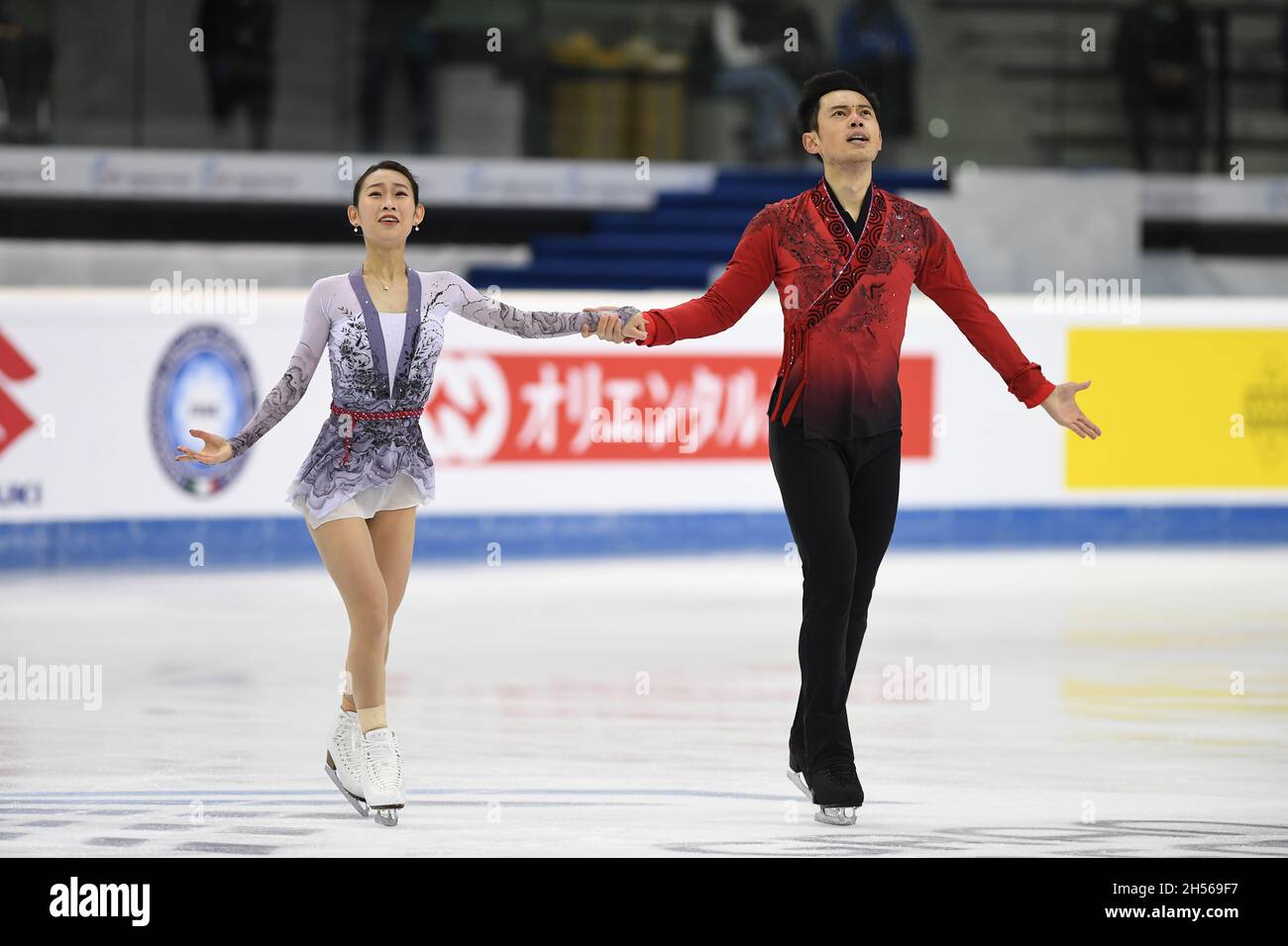 Cheng PENG & Yang JIN, China, during Pairs Free Skating, at the ISU ...