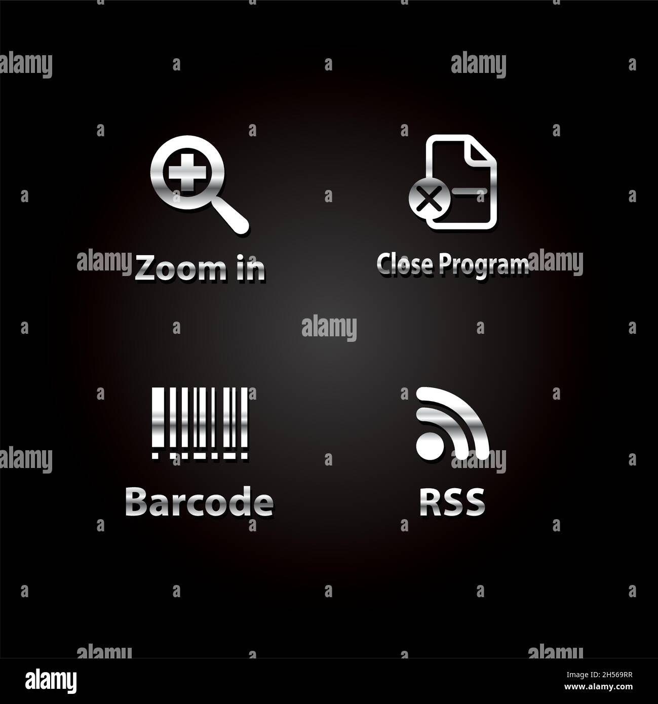 set of Black glossy icon on Black background Stock Vector Image & Art ...