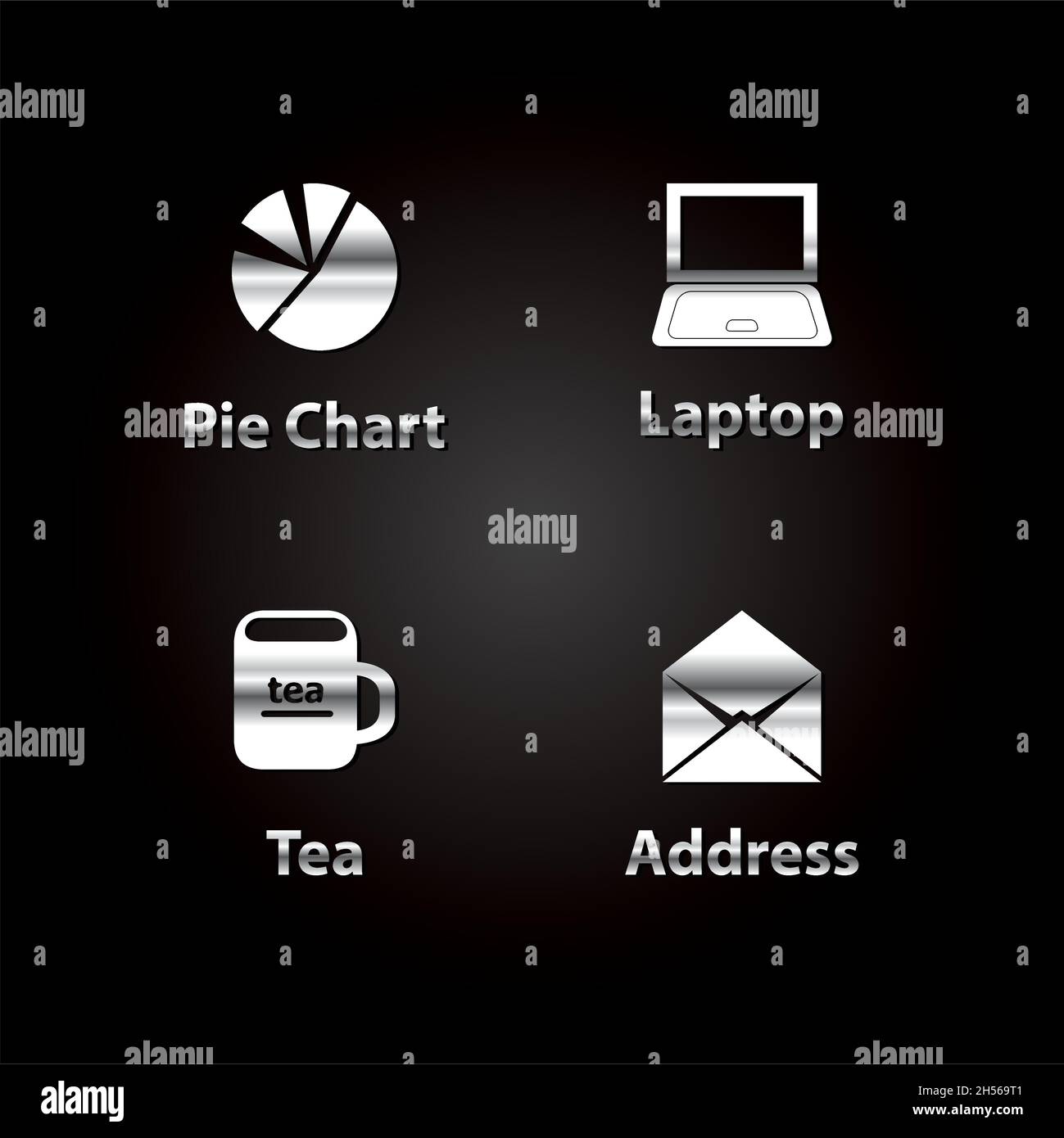 set of Black glossy icon on Black background Stock Vector Image & Art ...