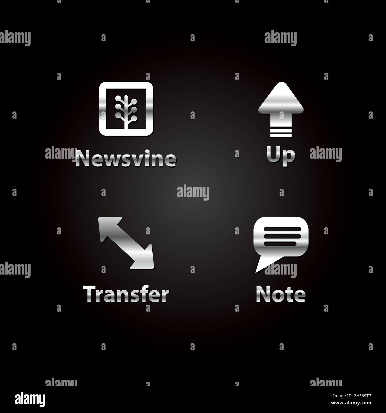 set of Black glossy icon on Black background Stock Vector Image & Art ...