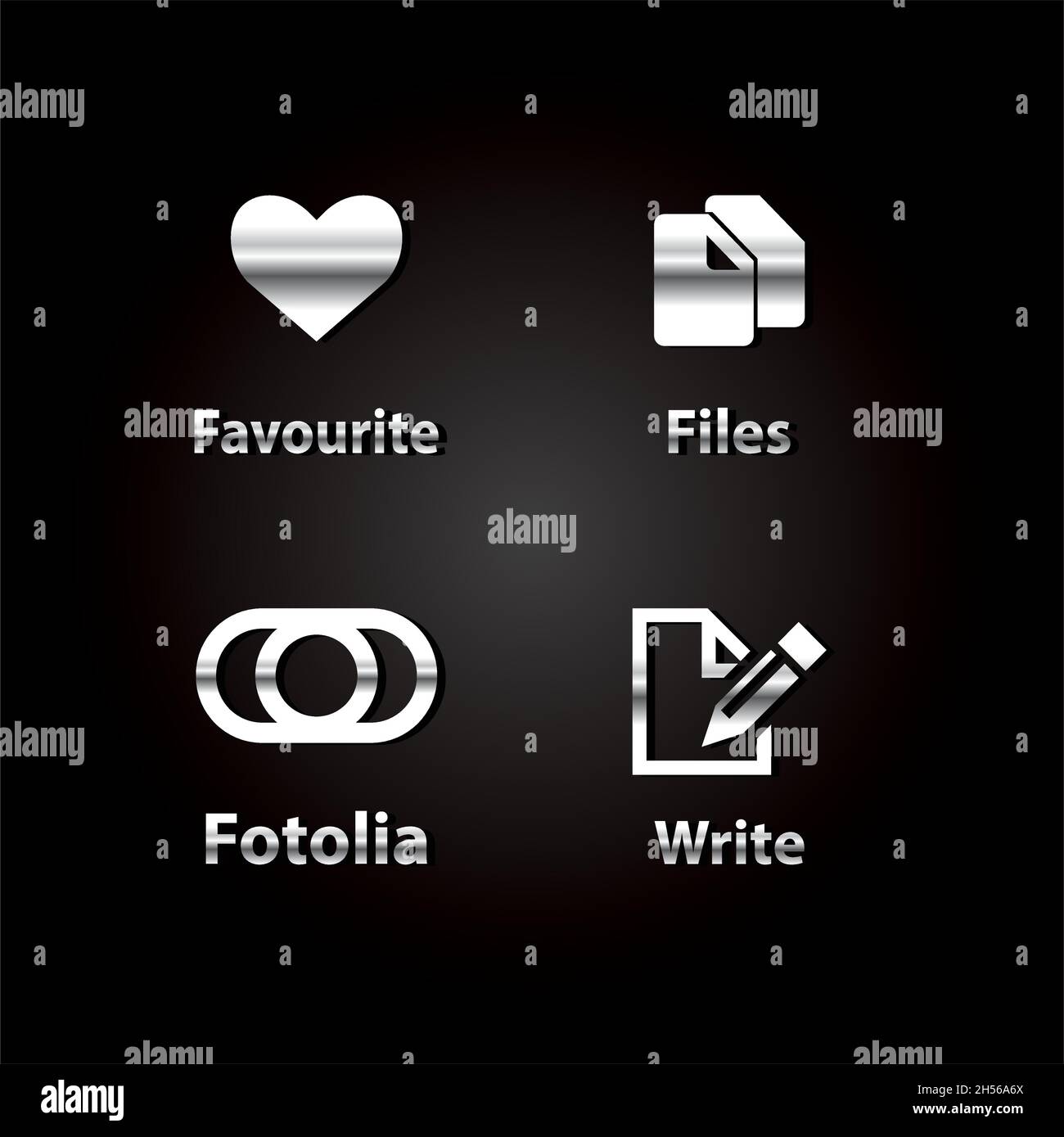 set of Black glossy icon on Black background Stock Vector Image & Art ...