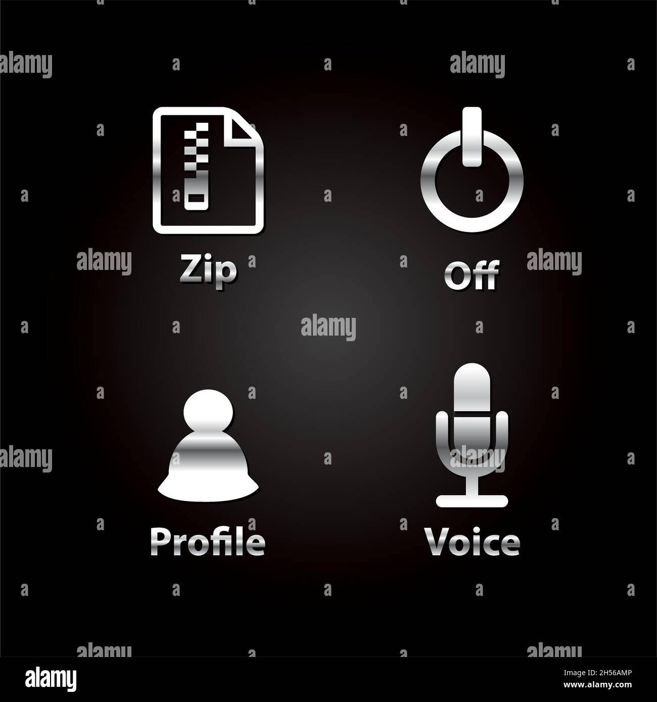 set of Black glossy icon on Black background Stock Vector Image & Art ...