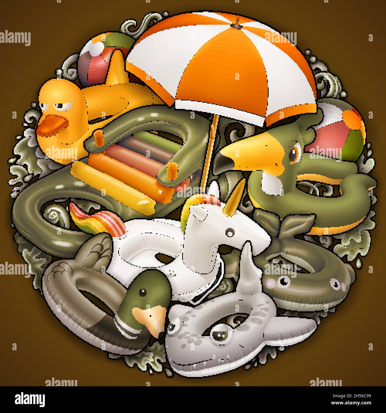 Many round objects Stock Vector Images - Alamy