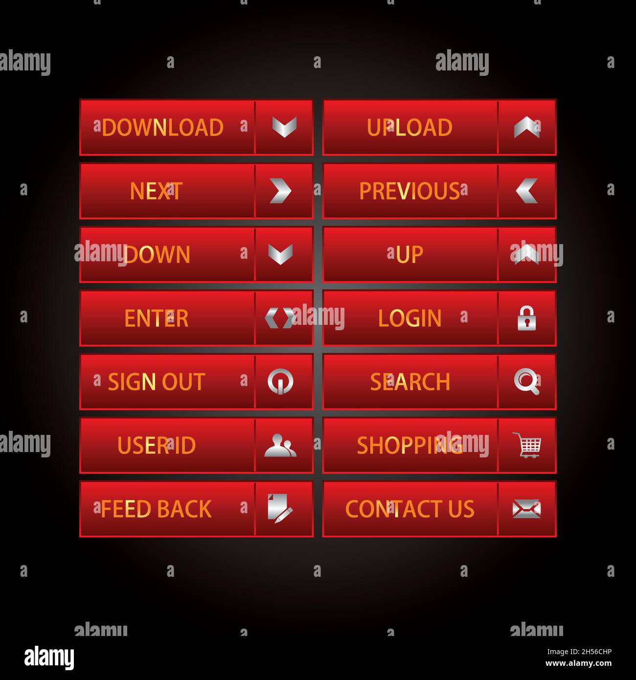 Web Design buttons Theme web and computing colorful web designing button template elements Stock ...