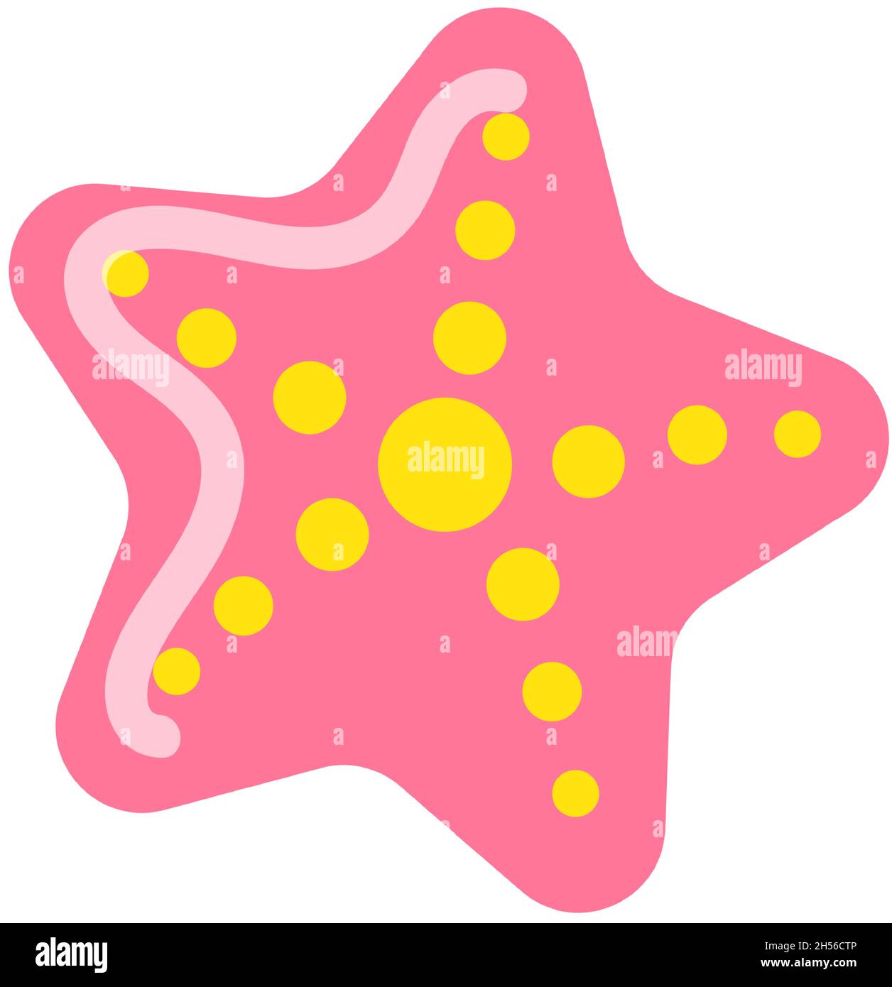 Sea star in color cartoon design flat style. Starfish marine, cartoon ...