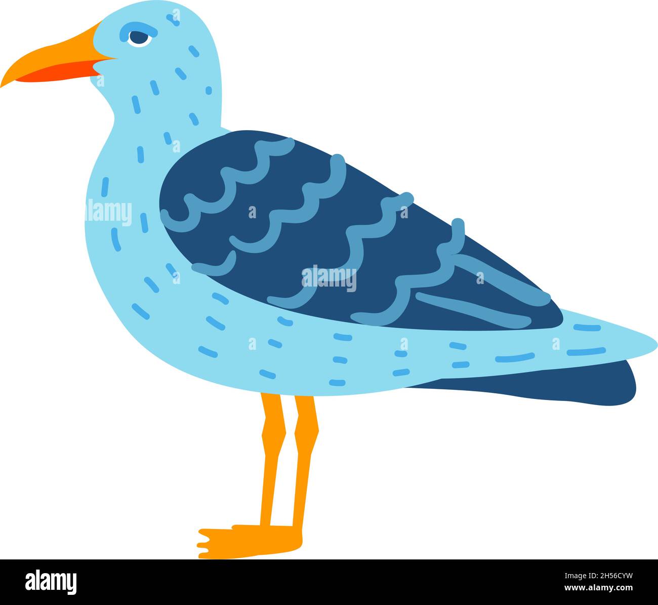 Seagull and marine bird cartoon, ocean inhabitant. Sea bird, marine ...